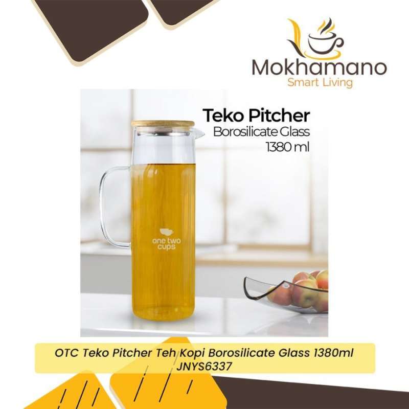 Jual OTC Gelas Transparan Teh Kopi Teko Borosilicate Glass 1380ml JNYS6337 di Seller Mokhamano ...