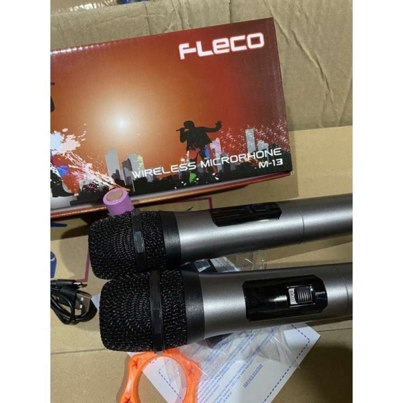 Promo Wireless Microphone Fleco M-13 Double Mic / Fleco F-m02 Single ...