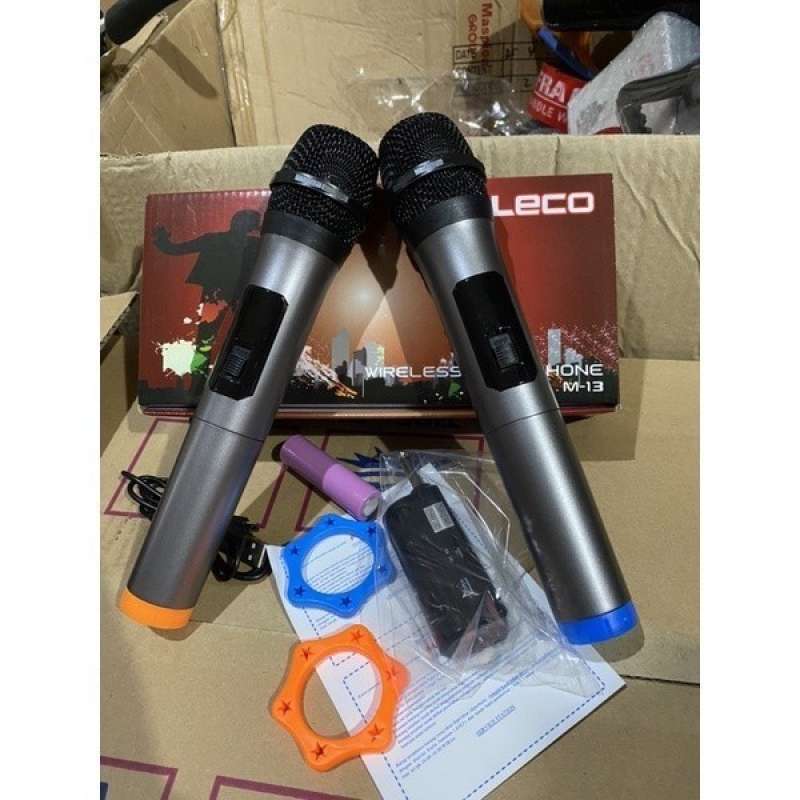 Promo Wireless Microphone Fleco M-13 Double Mic / Fleco F-m02 Single ...