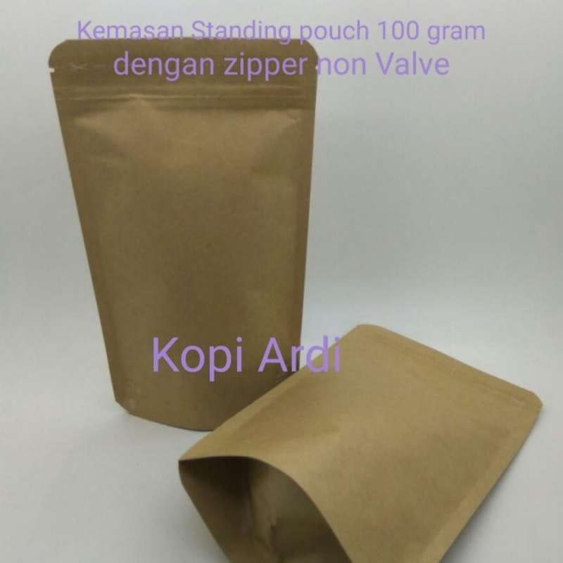 Jual Kemasan standing pouch warna 100 gram tanpa valve 1 pack 10 pcs di ...
