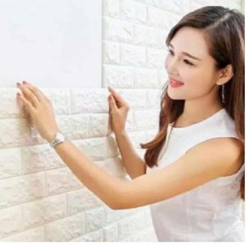 Jual Wallpaper Dinding Foam Batu Bata 3d Modern 70 X 77cm Wall Sticker ...