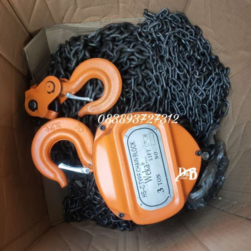 Promo Chain Block 3 ton x 3 meter WEKA takel manual Made in Germany(DND ...