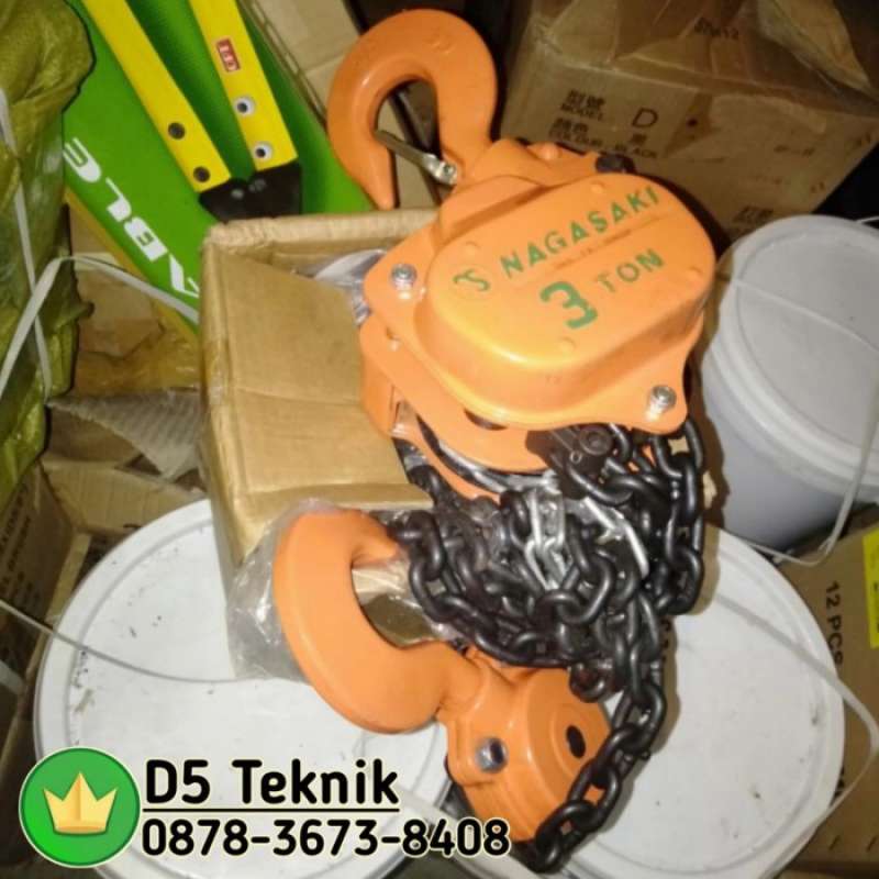 Promo Chain Block 3 Ton 5 Meter NAGASAKI Chain Hoist Takel 3 Ton x 5 ...