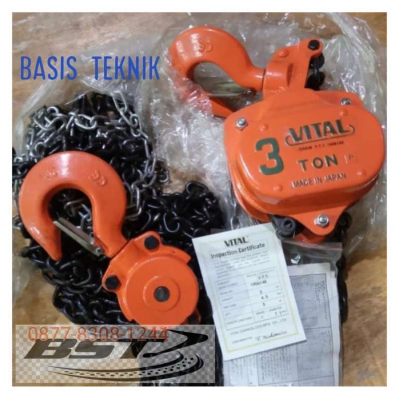 Jual Takel Vital 3 Ton X 10 Meter Chain Block Katrol Hoist Cen Blok Di ...