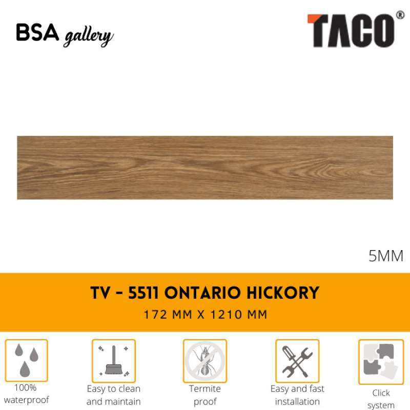 Jual Taco Spc 5mm Tv 5511 Ontario Hickory / Lantai Kayu Vinyl Click ... Jual Taco Spc 5mm Tv 5511 Ontario Hickory / Lantai Kayu Vinyl Click ...