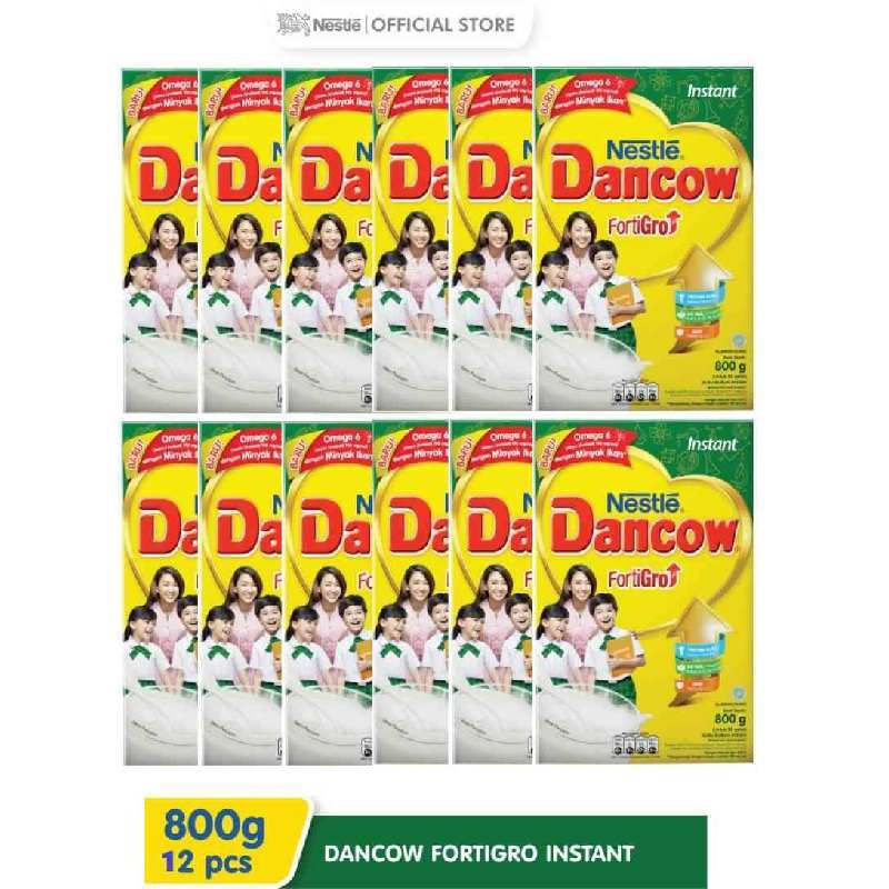Jual Dancow Fortigro Instant Putih Susu Bubuk Usia Sekolah Box 800g 1 ...