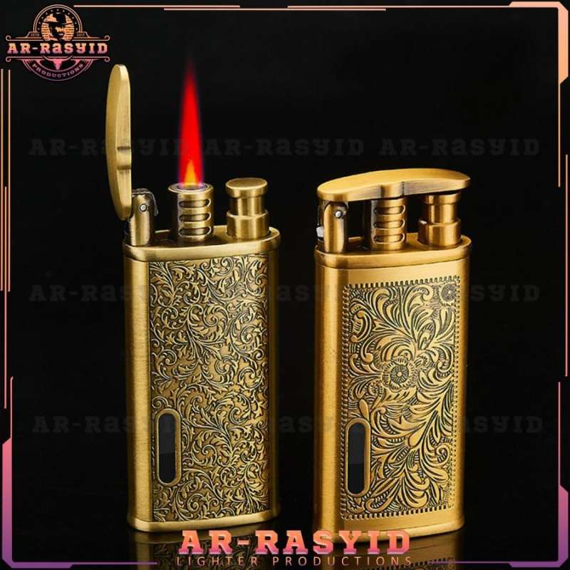 Jual Korek Api Bara Gas Lighter Motif Batik Ornamen Gold GRVT di Seller ...