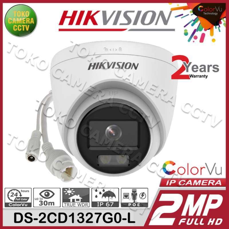 Jual IP CAMERA 2MP HIKVISION DS-2CD1327G0-L IP KAMERA COLORVU CCTV POE di Seller TOKO CAMERA ...