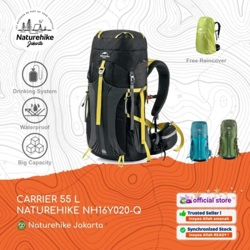 Promo CARRIER 55 L NATUREHIKE NH16Y020-Q TAS KERIL BACKPACK GUNUNG ...