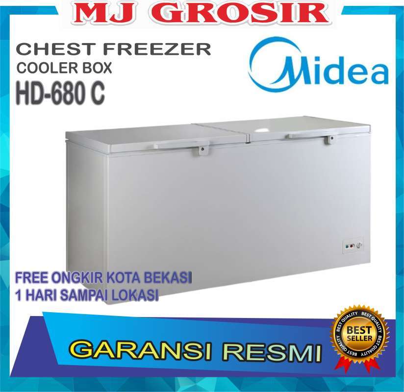 Jual MIDEA HD 680 C 680C CHEST FREEZER BOX 600 L LEMARI PEMBEKU 600 ...