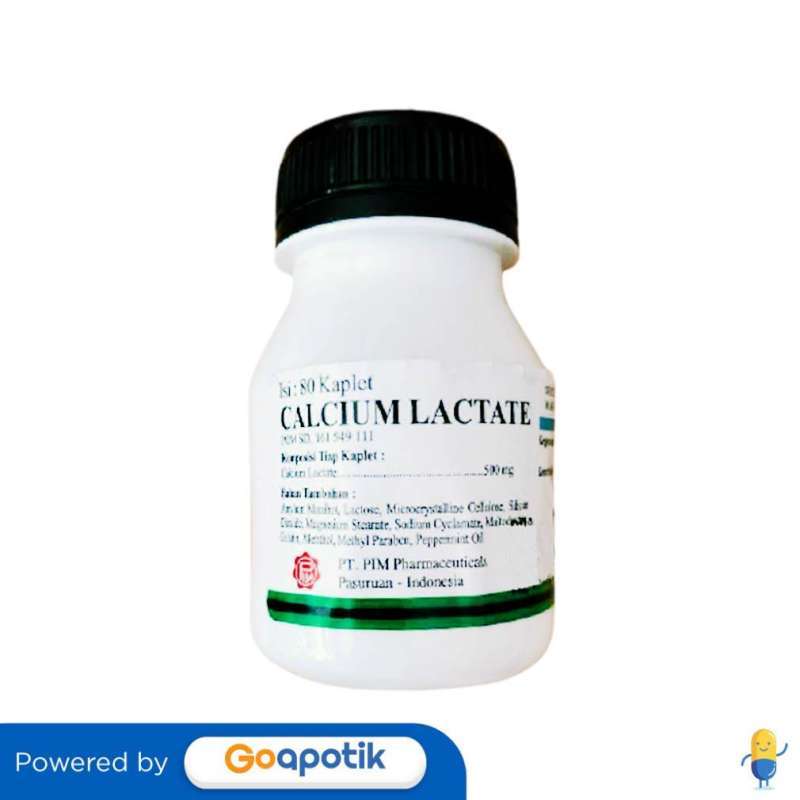 Jual Calcium Lactate Pim 500 Mg Botol 80 Kaplet Di Seller Apotek ...