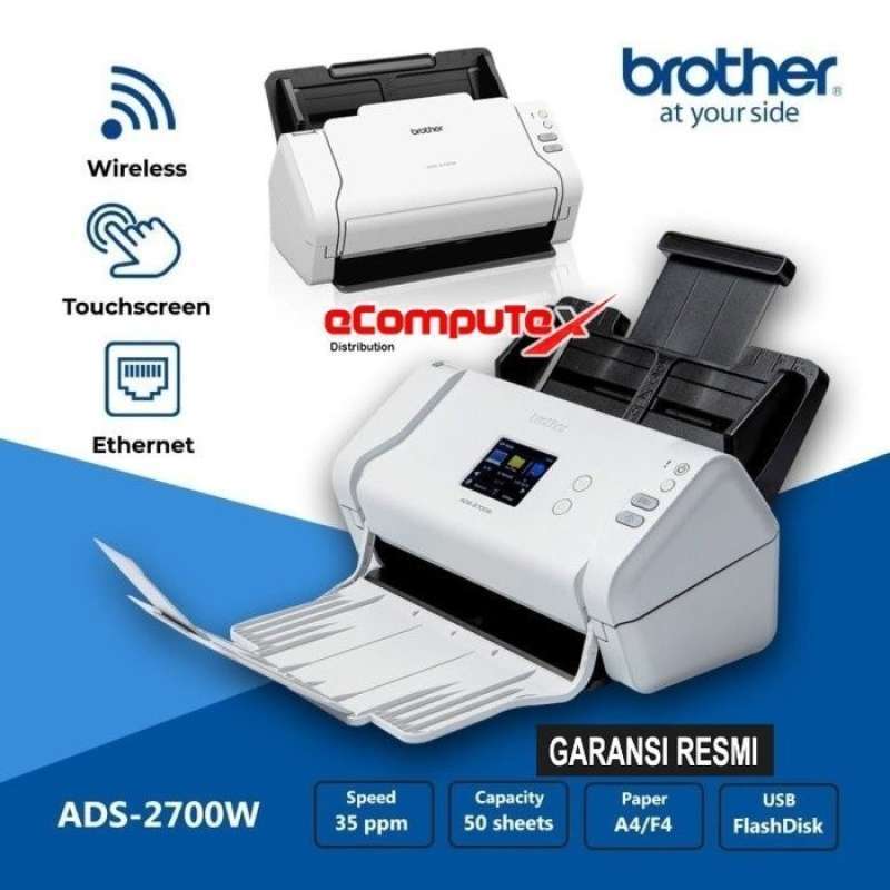 Promo Scanner Brother Ads 2700w / Ads2700w 35ppm Adf 50 Wifi Lan ...