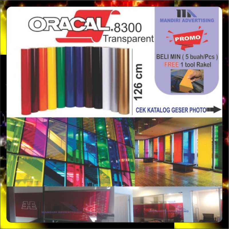 Promo Stiker warna oracal 8300 transparant/stiker transparant/neonbox 1 ...