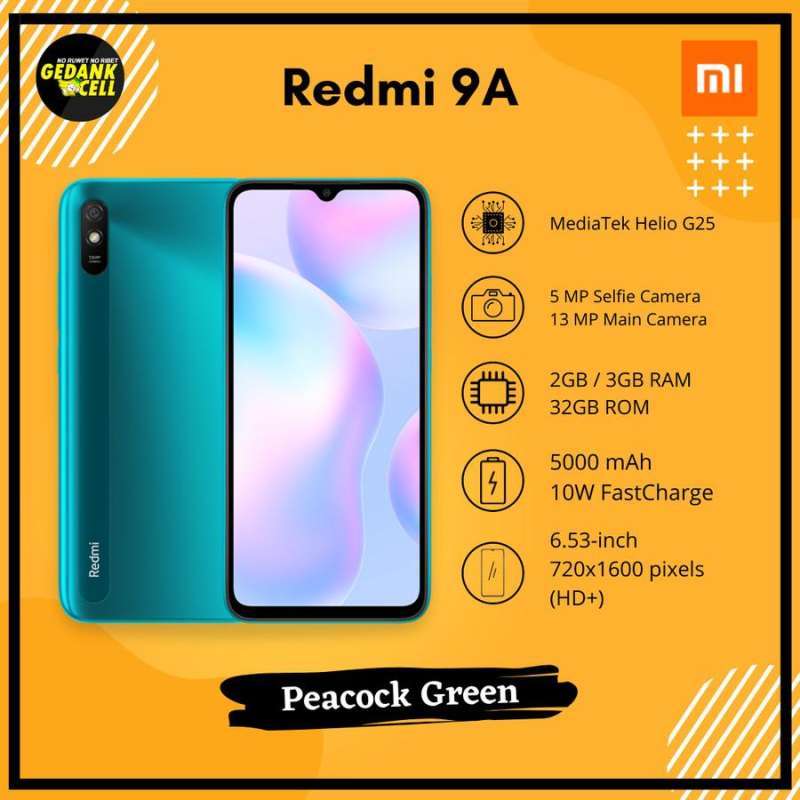 Jual XIAOMI REDMI 9A - BARU NEW RESMI - ALL VARIAN - 2/32 - Ocean Green ...