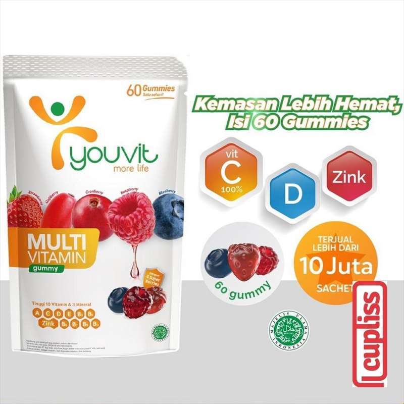 Promo YOUVIT Multivitamin Gummy Dewasa 60 Days Diskon 52% di Seller ...