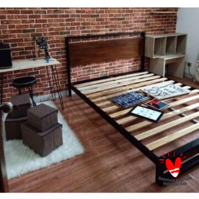 Jual (PRE-ORDER)Dipan divan kasur ranjang besi campur kayu - Hitam ...