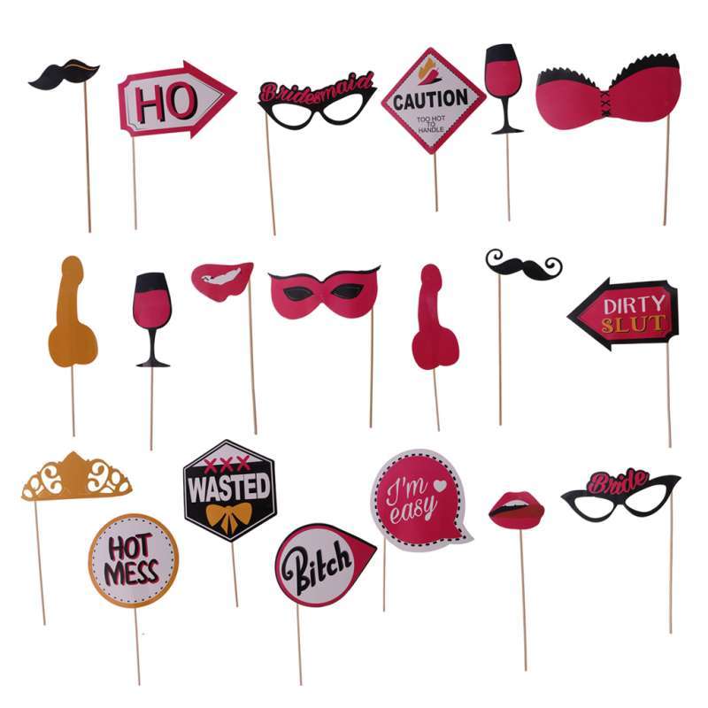Promo 20 Pieces Photo Booth Props Wedding Bachelorette Party Mask ...