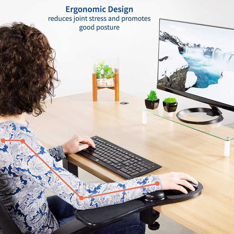 Jual Ergonomic Computer Arm Rest Mouse Pad Wrist Cushion Attaches To ...