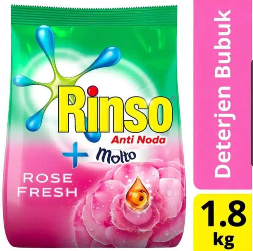 Jual Rinso anti noda molto 1.8 kg rose fresh / Rinso 1,8 kg / Rinso ...