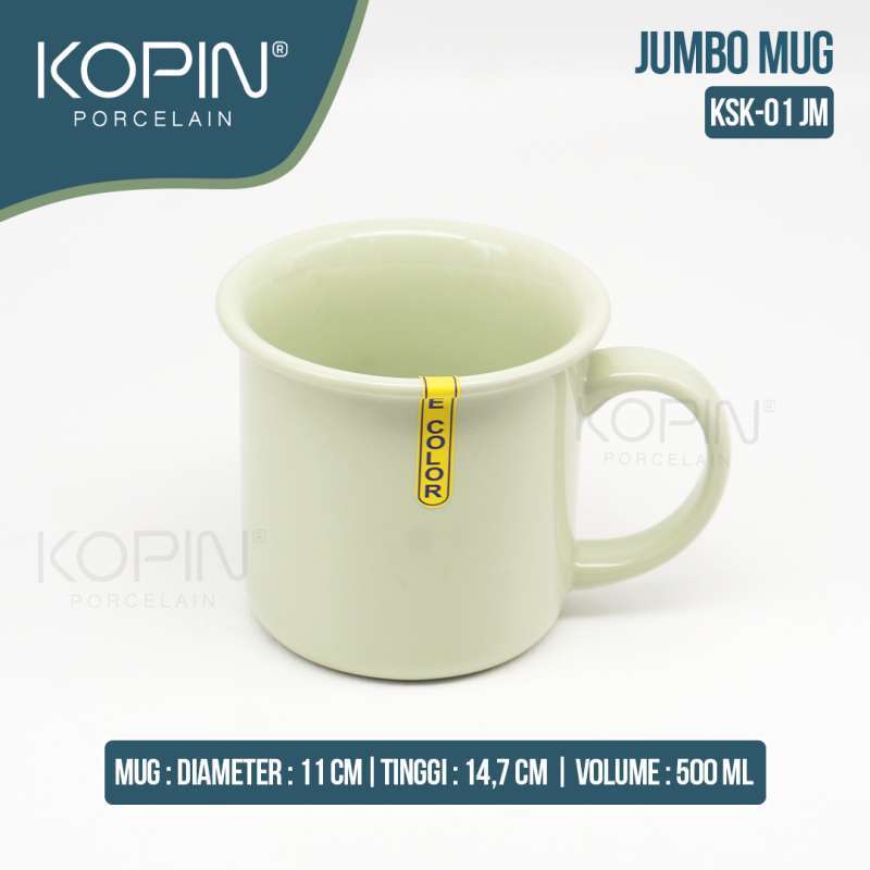 Jual Gelas Jumbo Mug Porcelain 500 Ml I Kopin - Hijau Di Seller ...