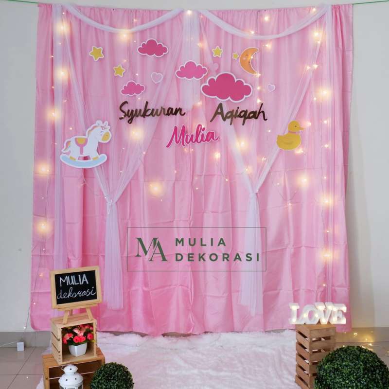 Jual Dekorasi Backdrop Aqiqah Khitan Syukuran 4 7 Bulan Ulang Tahun ...