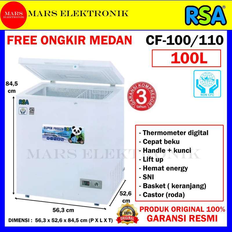 Jual Chest Freezer Rsa Cf-100b / 100 Liter / Cf 100 B / Free Ongkir ...