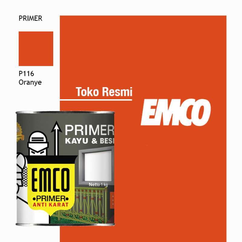 Jual Primer Kayu & Besi Emco PKB 1kg Cat Dasar Anti Karat - Jaksel/Depok - P116 - Oranye di ...