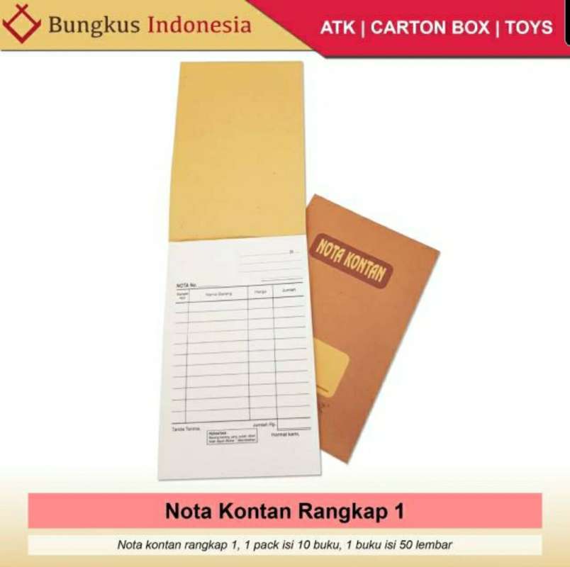 Jual buku nota/ nota kontan rangkap 1 / nota kontan 1ply zibiz di ...