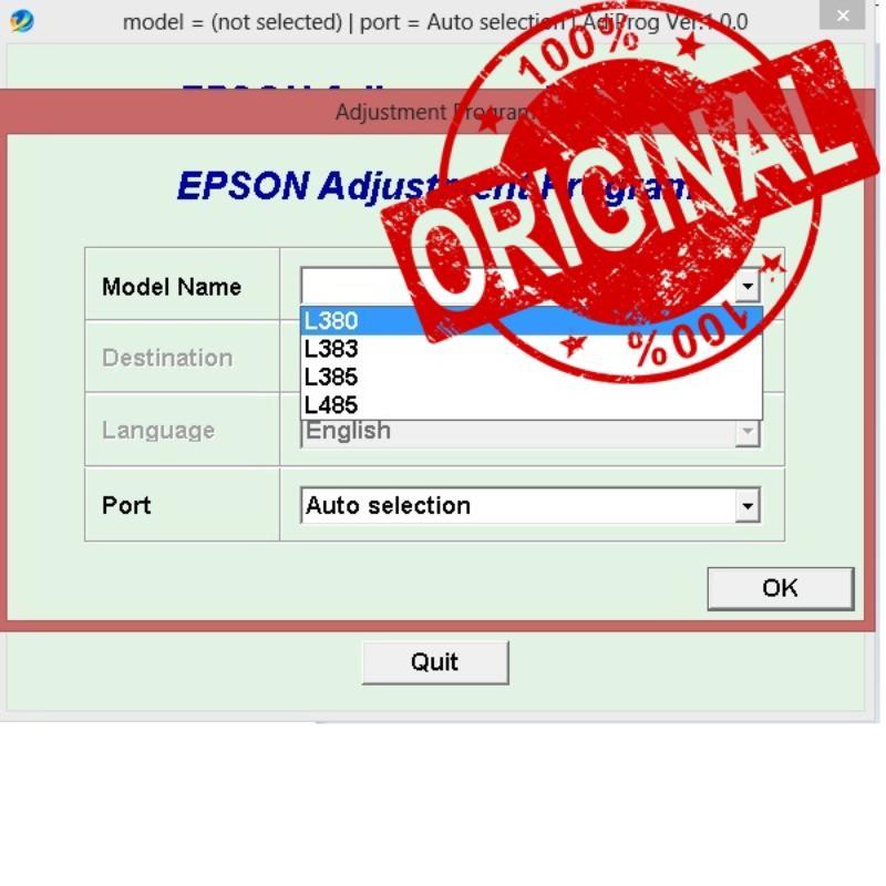 Jual Resetter Epson L380 / L383 / L385 / L485 Adjustment Program ...