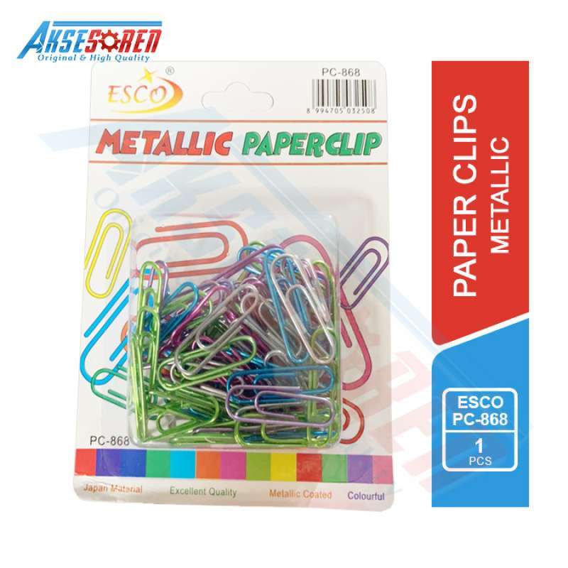 Jual Paper Clip Metallic Esco [PC-868/1 Pcs] / Klip Kertas / Penjepit ...