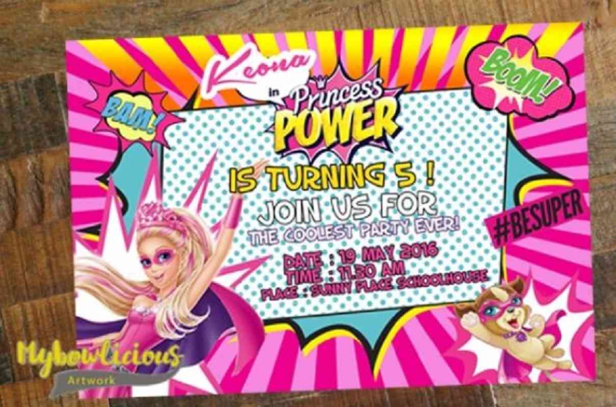 Jual Undangan Ulang Tahun / Birthday Invitation Barbie Super Power di ...