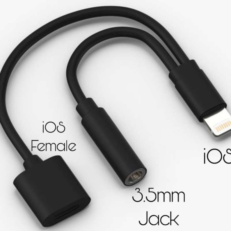 Jual Lightning Dual Splitter Jack Audio iOS Aux Adapter Splitter ...