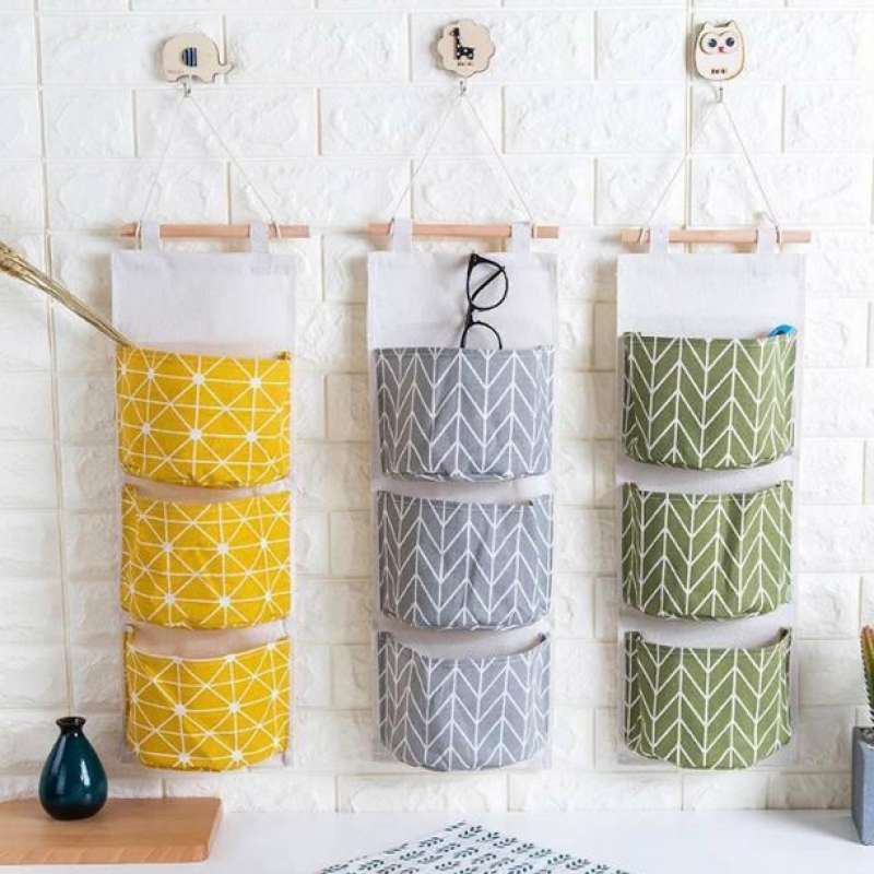 Jual RAK GANTUNG DINDING 3 TINGKAT TEMPAT GANTUNGAN SUSUN 3 BAHAN KAIN ...