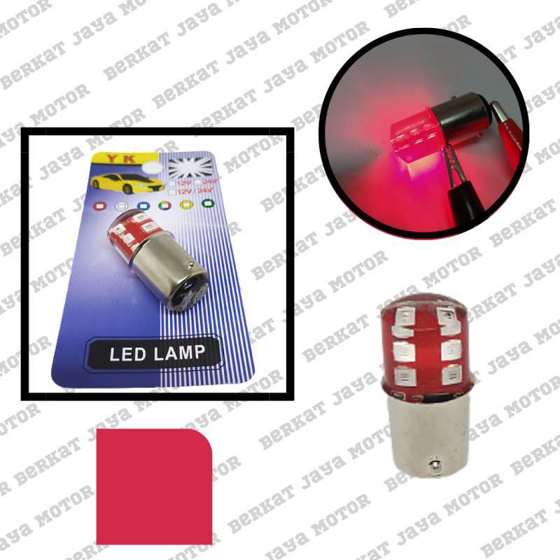 Jual Lampu Stop Rem Belakang Bayonet 12 Mata Led Sisi Jelly Flash ...