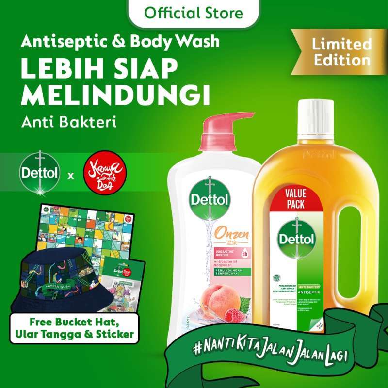 Jual Surabaya - Dettol Liquid Antiseptik Cair [1 L] + Dettol Onzen ...