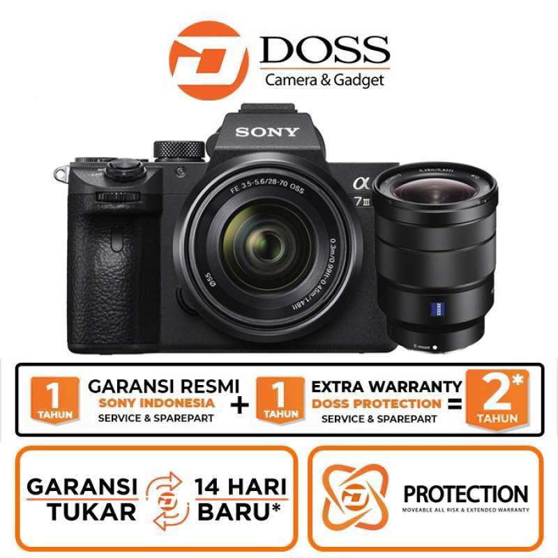 Jual DOSS Sony A7III Kit 28-70mm + Lens FE 16-35mm f/4 ZA OSS / Kamera ...