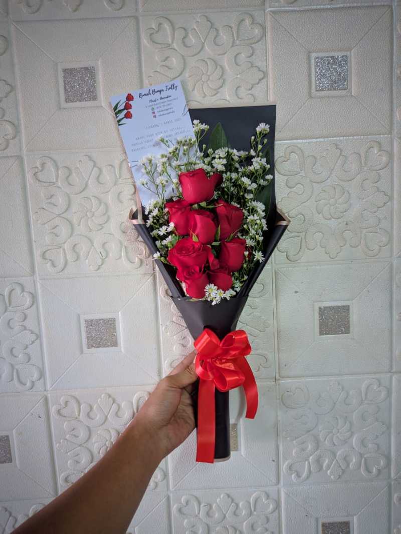 Jual HAND BOUQUET ROSE | BUKET BUNGA SEGAR MAWAR PUTIH / SOFT PINK ...