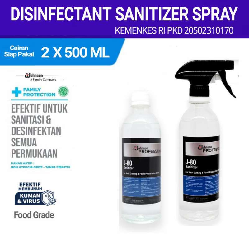 Jual Sc Johnson J80 Disinfectant Sanitizer Spray [paket 2 Spray Dan 2 ...