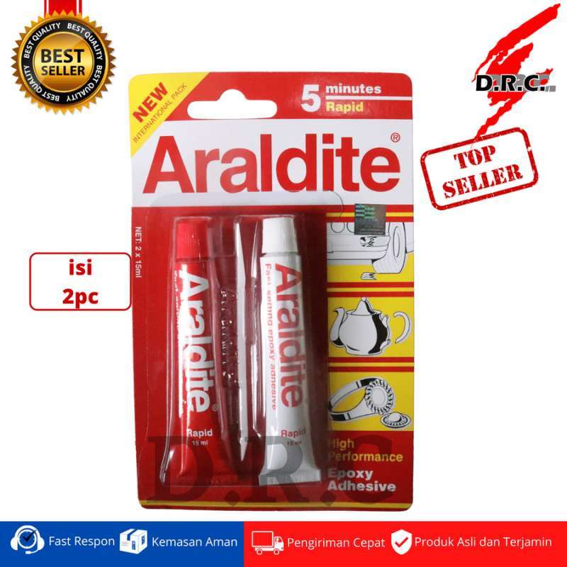 Jual LEM EPOXY BESI ARALDITE RED MERAH RAPID ORIGINAL 5 MENIT di Seller ...