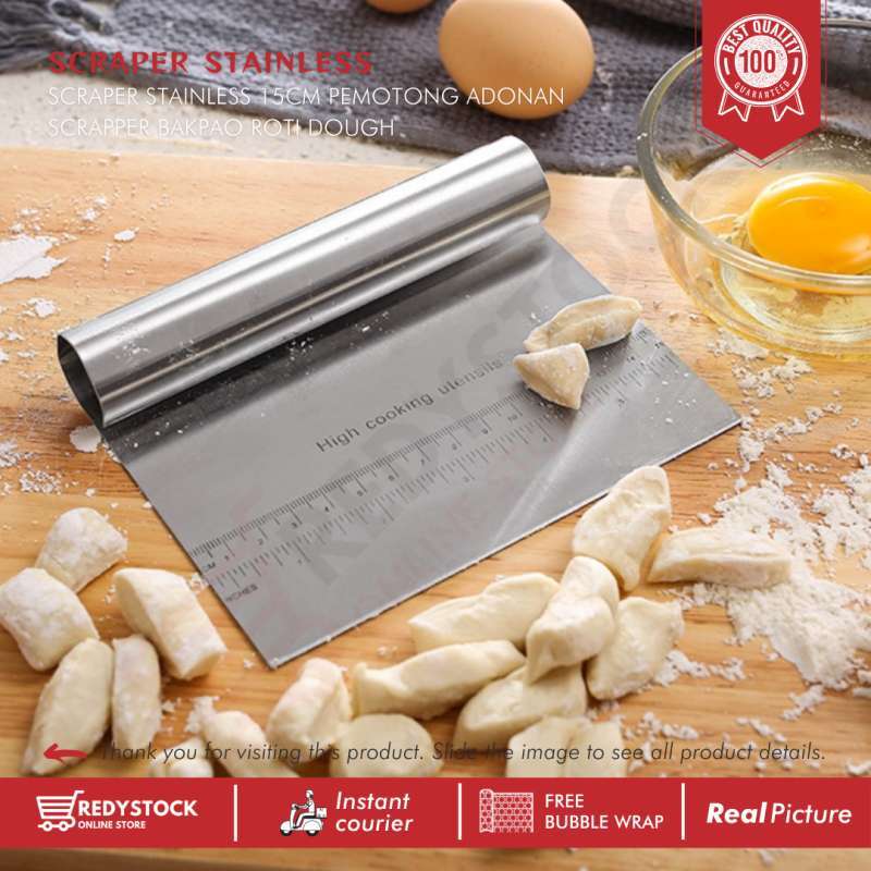 Jual SCRAPER STAINLESS 15CM PEMOTONG ADONAN SCRAPPER BAKPAO ROTI DOUGH ...