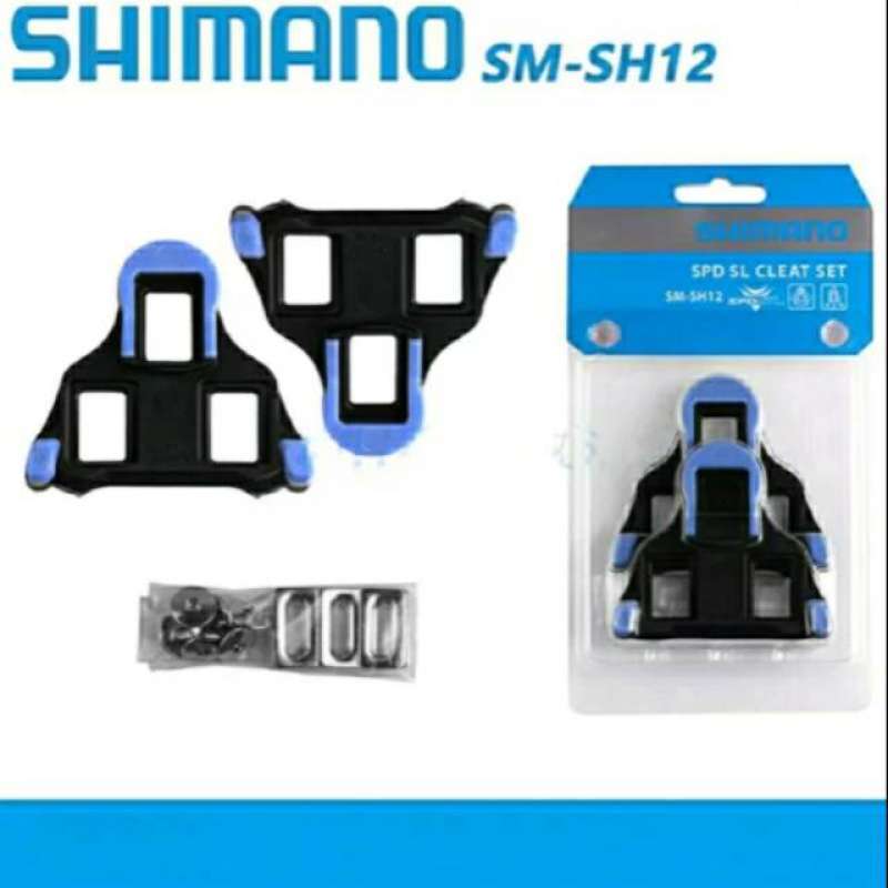 Jual Cleat set Road bike SHIMANO SM - SH12 SPD-SL warna Biru - Tapel pedal sepatu sepeda balap ...