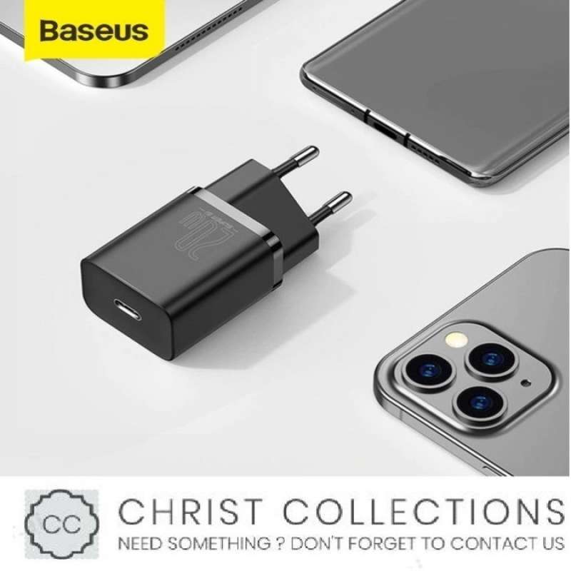 Jual BASEUS KEPALA CHARGER IPHONE 12 FAST CHARGING 20W PORT TYPE C PD ...
