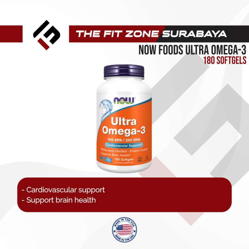 Jual Now Foods Ultra Omega-3 500 Epa 250 Dha 180 Softgels Fish Oil di Seller thefitzonestore ...