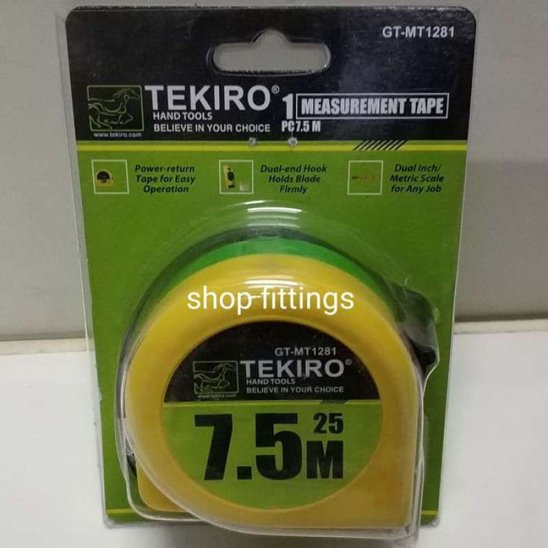 Jual TEKIRO Meteran 7,5 M meter Wood Tape Measurement 7 ½ Metre GT MT ...