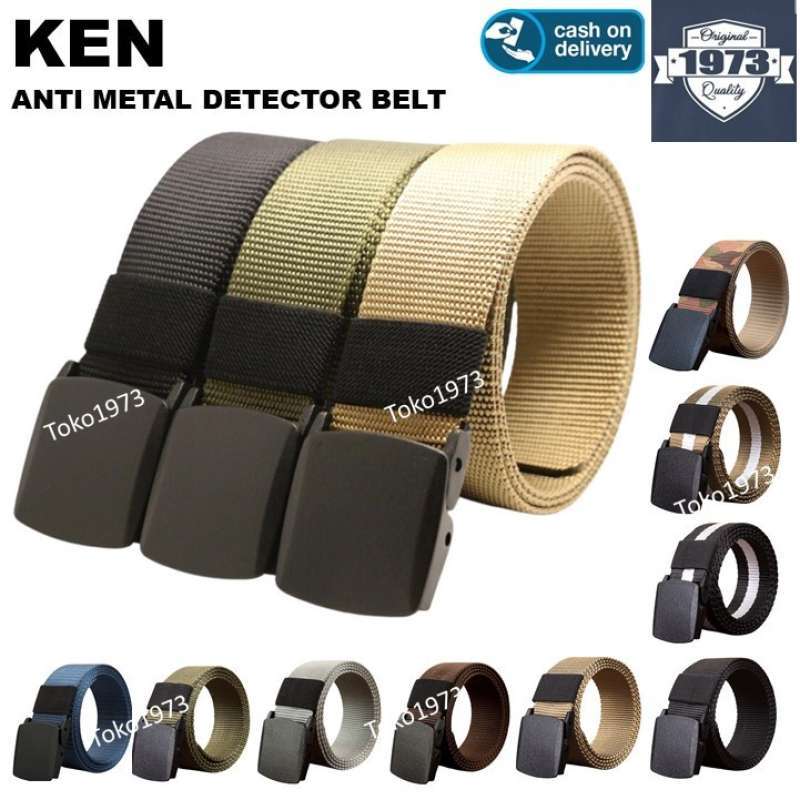 Jual Ken Ikat Pinggang Pria Canvas Tactical Military Belt Anti Metal Detector - 150 Cm Stripe ...