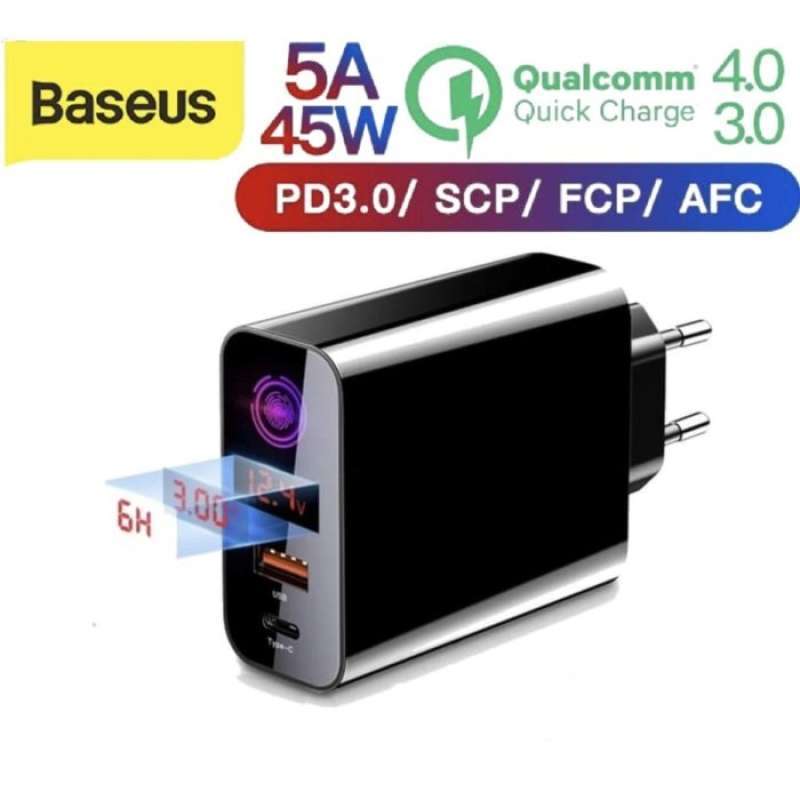 Promo BASEUS Batok Kepala Charger Fast Charging 45W PD 3.0+ QC 3.0 ... Promo BASEUS Batok Kepala Charger Fast Charging 45W PD 3.0+ QC 3.0 ...