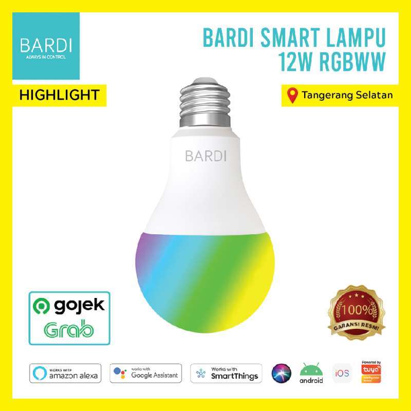 Promo BARDI Smart LIGHT BULB RGBWW 12W Wifi Wireless IoT - Home ...