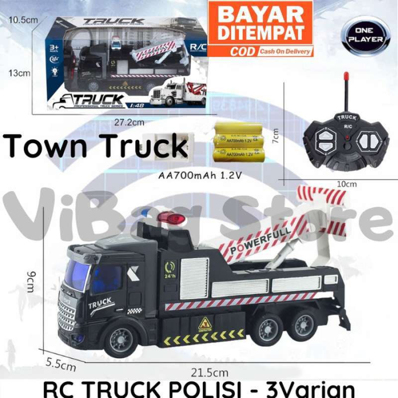 Promo RC Truk Derek Truk Rescue Truk Trailer Polisi Box Mobil Remote ...