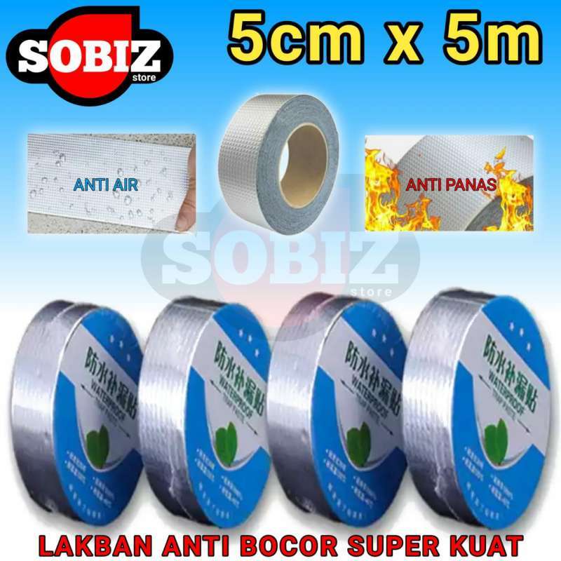 Jual Lakban anti bocor aluminium foil butyl rubber waterproof tape 5cm x 5m - 5cm X 5m di Seller ...