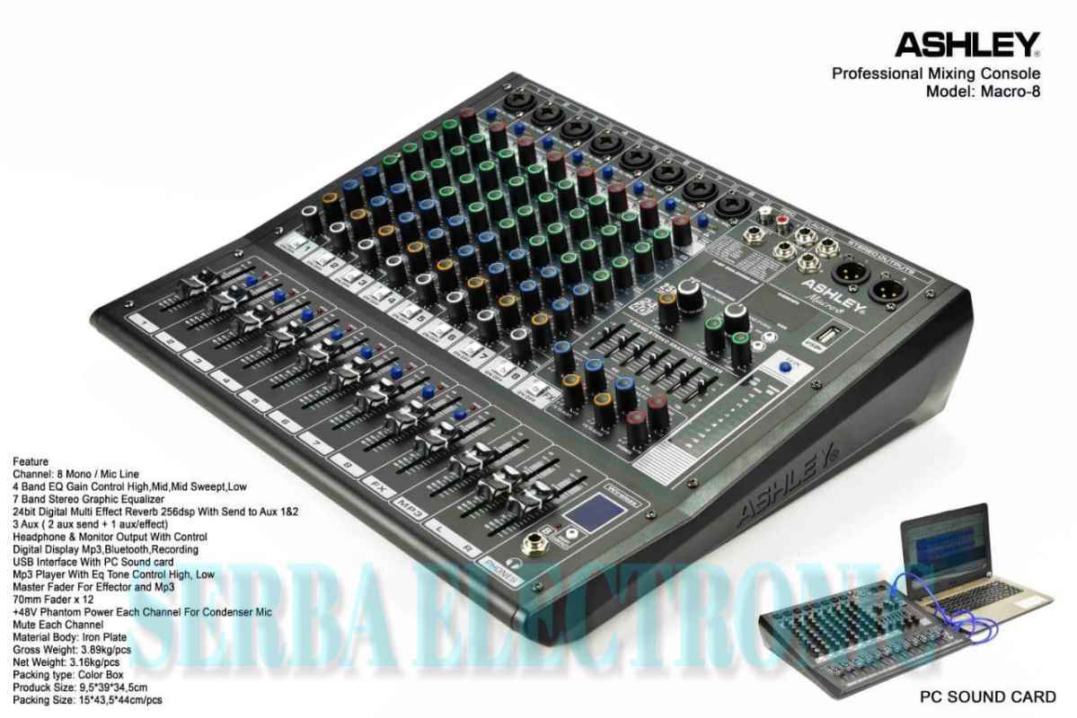 Jual Mixer Ashley Macro 8 Original Mixer 8 Channel Effect Digital ...
